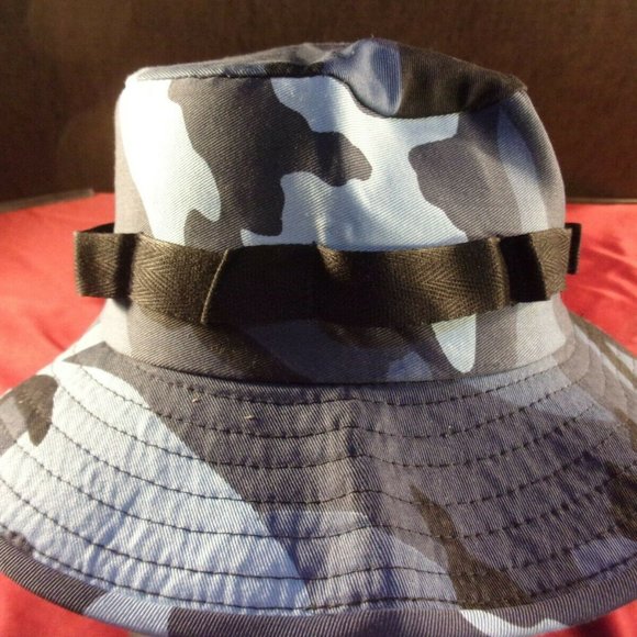 Accessories | Szsmall Nwot Ice Blue Military Blue Camo Boonie Hat ...